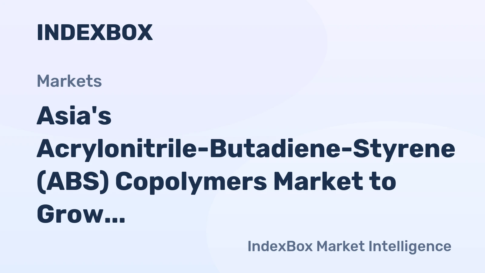 Asia's Acrylonitrile-Butadiene-Styrene (ABS) Copolymers Market to Grow at +2.5% CAGR by 2035