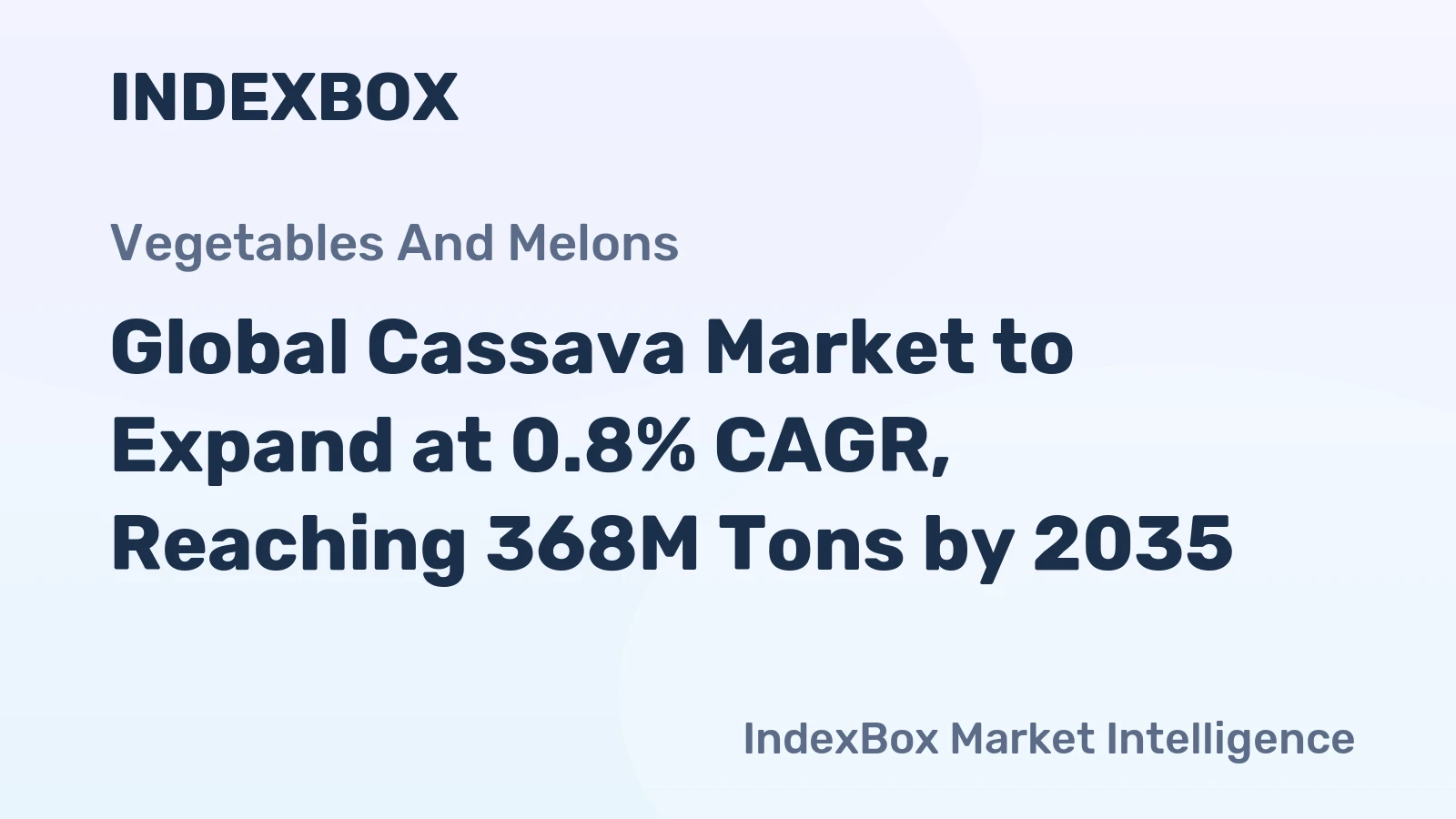 Global Cassava Market to Expand at 0.8% CAGR, Reaching 368M Tons by 2035