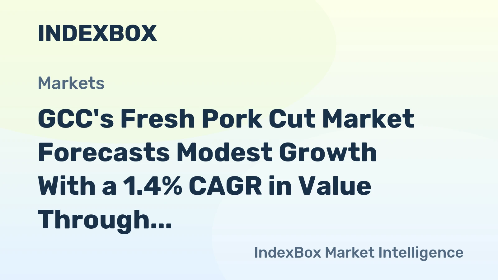 GCC's Fresh Pork Cut Market Forecasts Modest Growth With a 1.4% CAGR in Value Through 2035