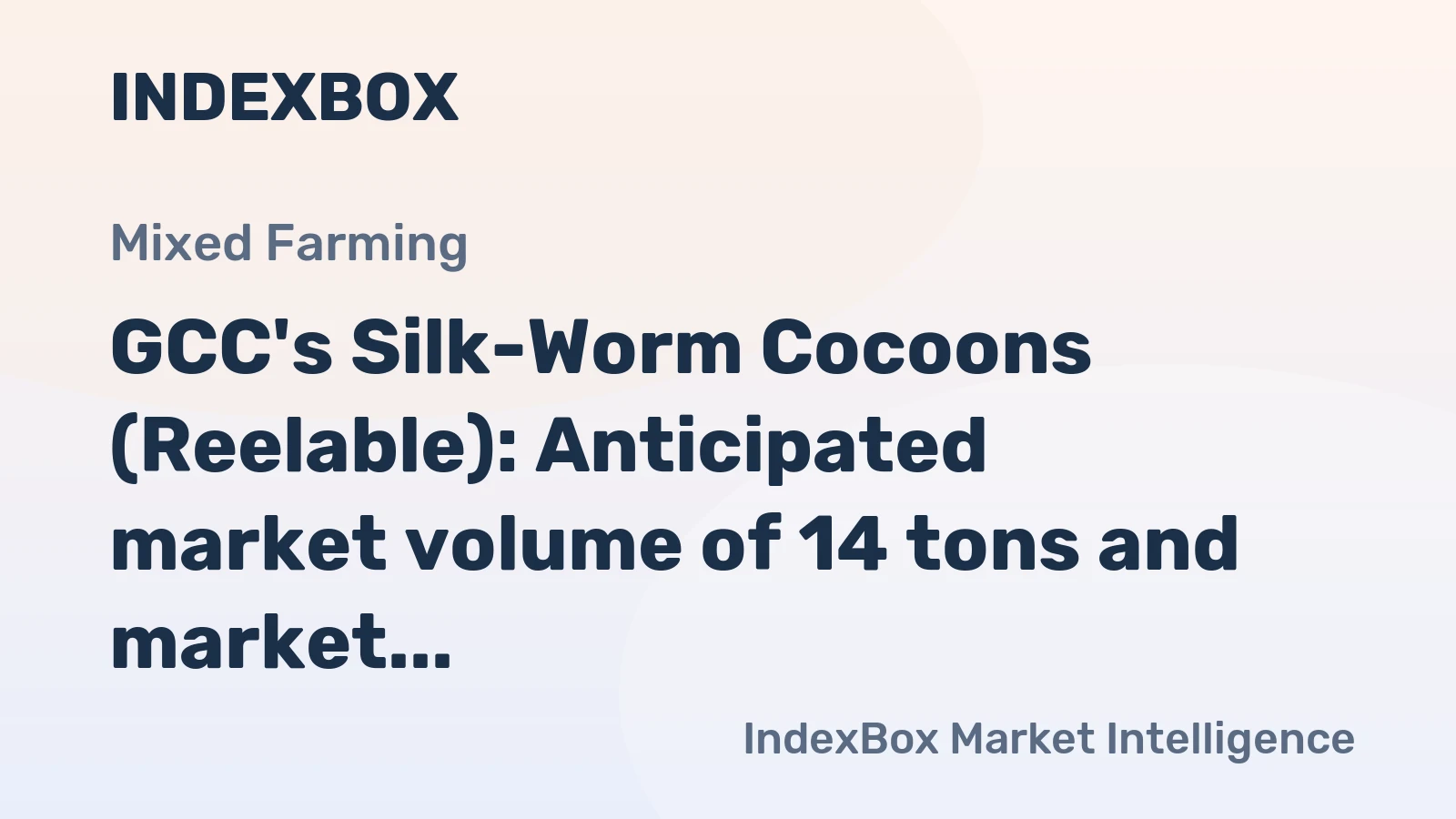GCC's Silk-Worm Cocoons (Reelable): Anticipated market volume of 14 tons and market value of $1.2M by 2035
