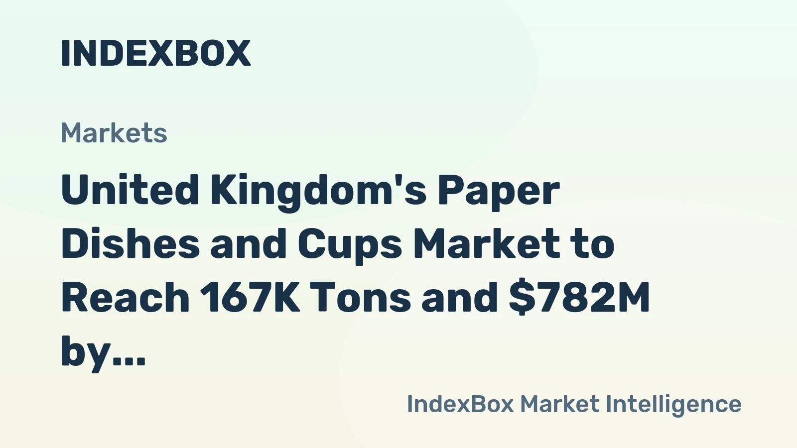 United Kingdom's Paper Dishes and Cups Market to Reach 167K Tons and $782M by 2035