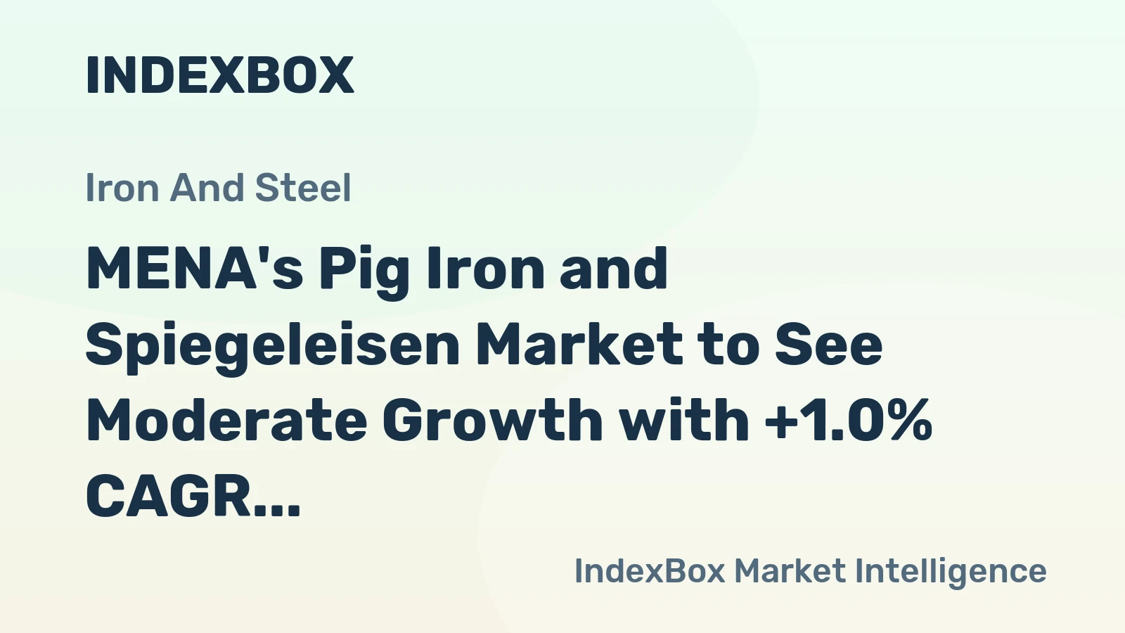 MENA's Pig Iron and Spiegeleisen Market to See Moderate Growth with +1.0% CAGR by 2035