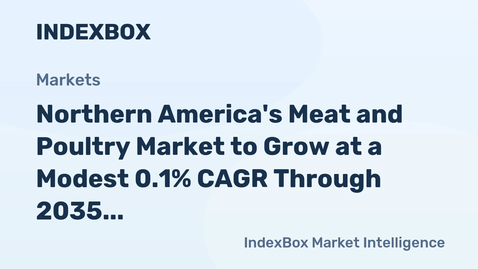 Northern America's Meat and Poultry Market to Grow at a Modest 0.1% CAGR Through 2035