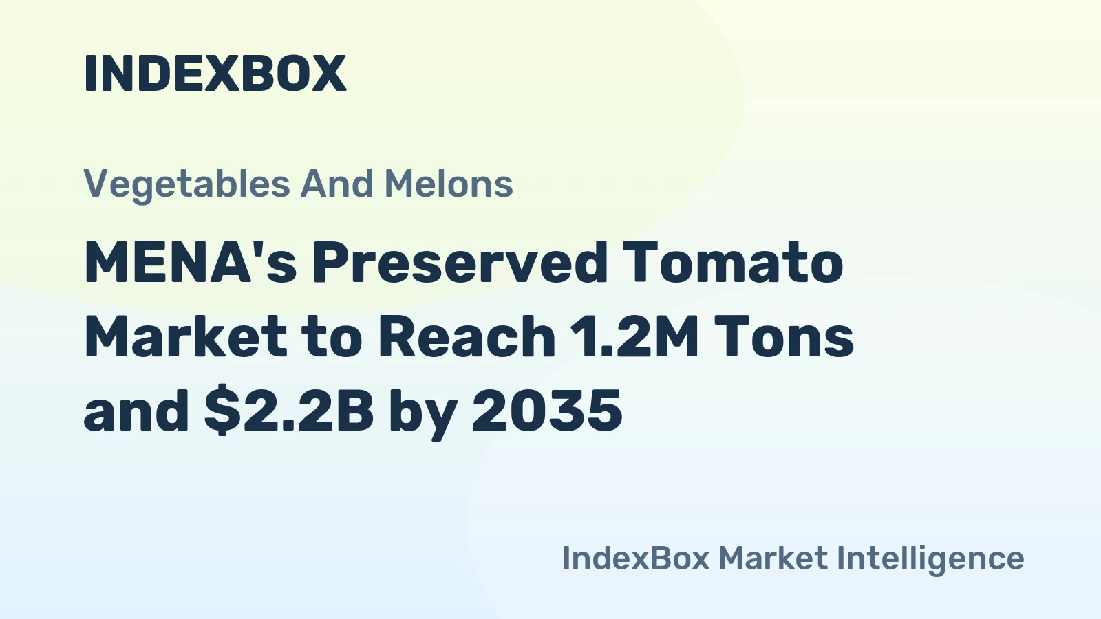 MENA's Preserved Tomato Market to Reach 1.2M Tons and $2.2B by 2035