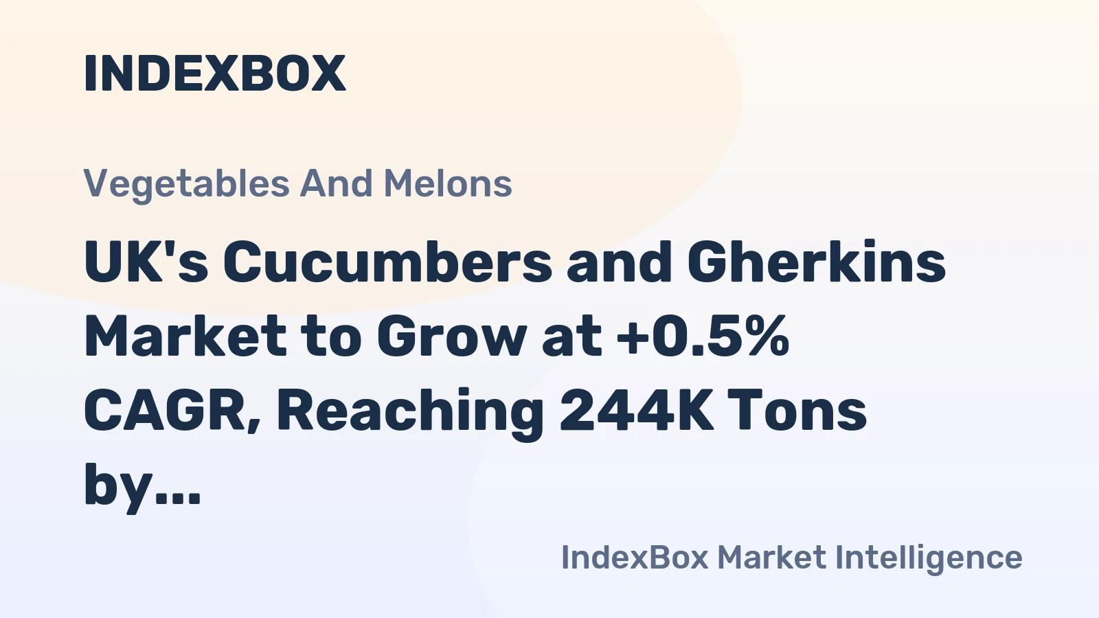 UK's Cucumbers and Gherkins Market to Grow at +0.5% CAGR, Reaching 244K Tons by 2035