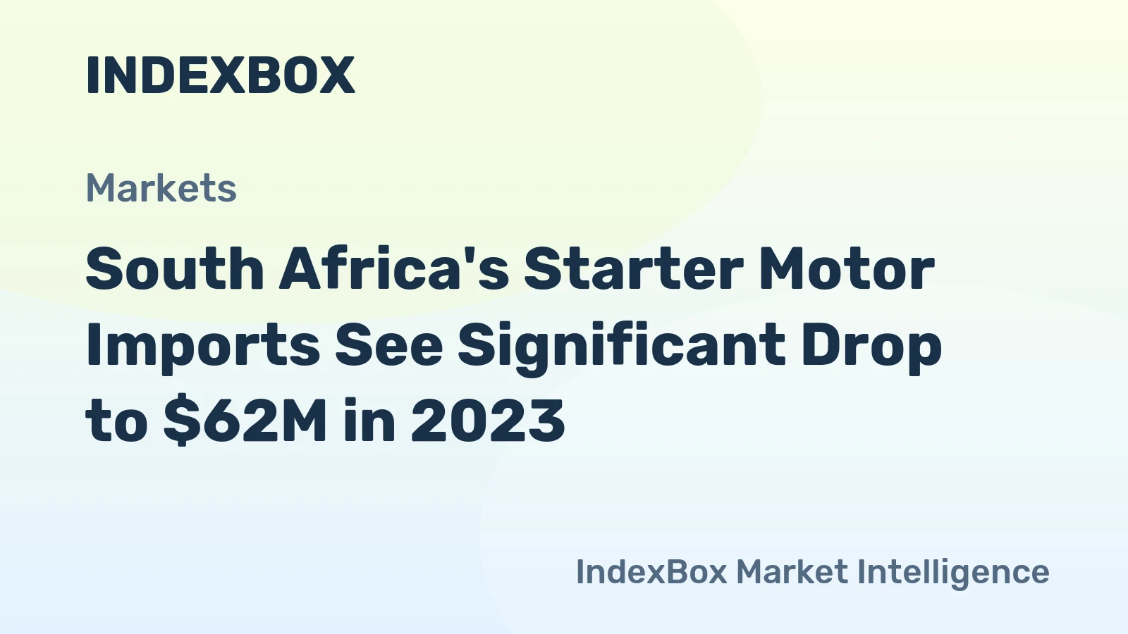South Africa's Starter Motor Imports See Significant Drop to $62M in 2023