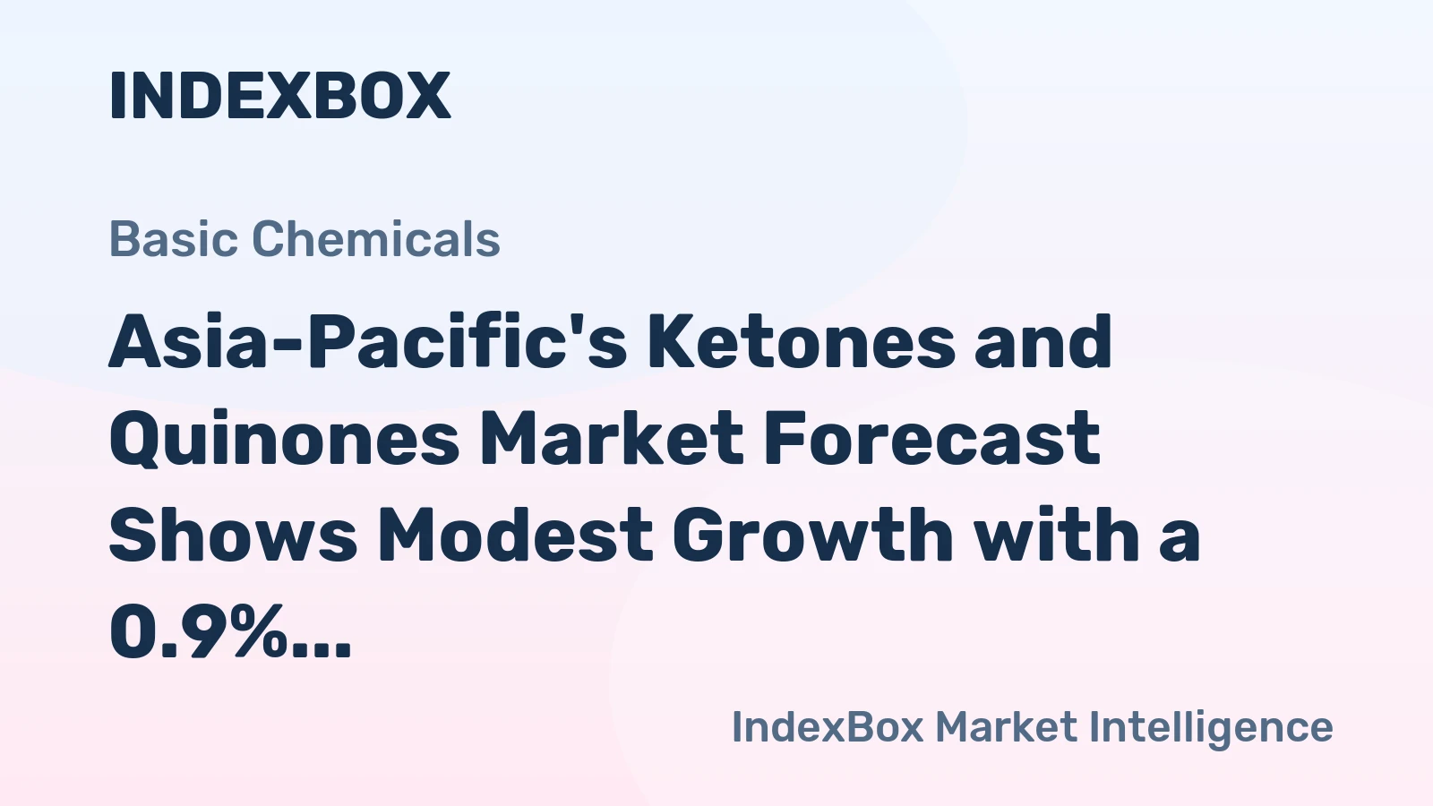 Asia-Pacific's Ketones and Quinones Market Forecast Shows Modest Growth with a 0.9% Volume CAGR