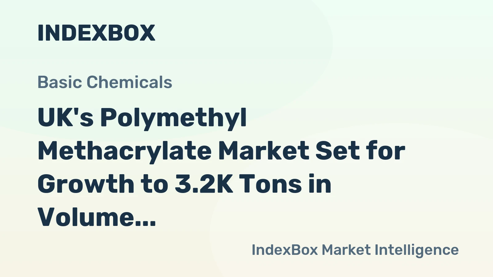 UK's Polymethyl Methacrylate Market Set for Growth to 3.2K Tons in Volume and $19M in Value