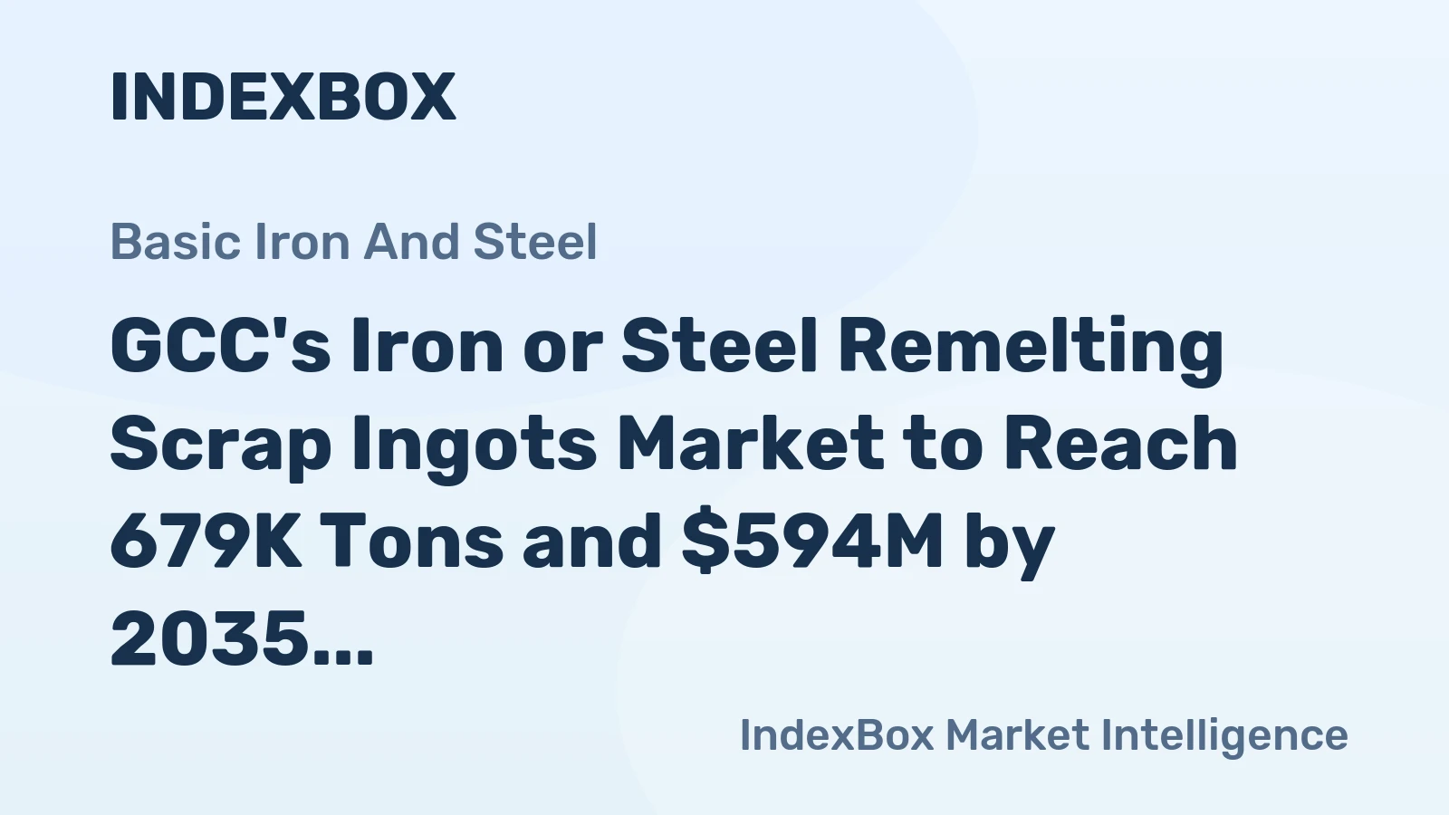 GCC's Iron or Steel Remelting Scrap Ingots Market to Reach 679K Tons and $594M by 2035