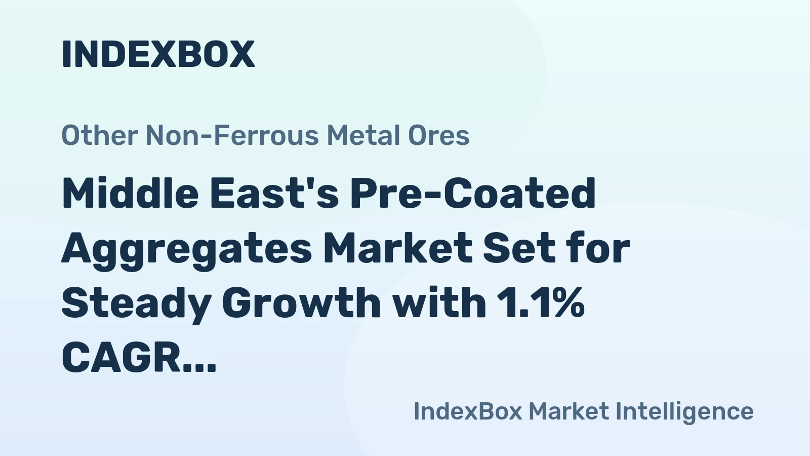 Middle East's Pre-Coated Aggregates Market Set for Steady Growth with 1.1% CAGR in Value