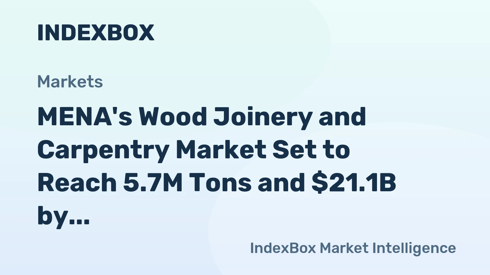 MENA's Wood Joinery and Carpentry Market Set to Reach 5.7M Tons and $21.1B by 2035