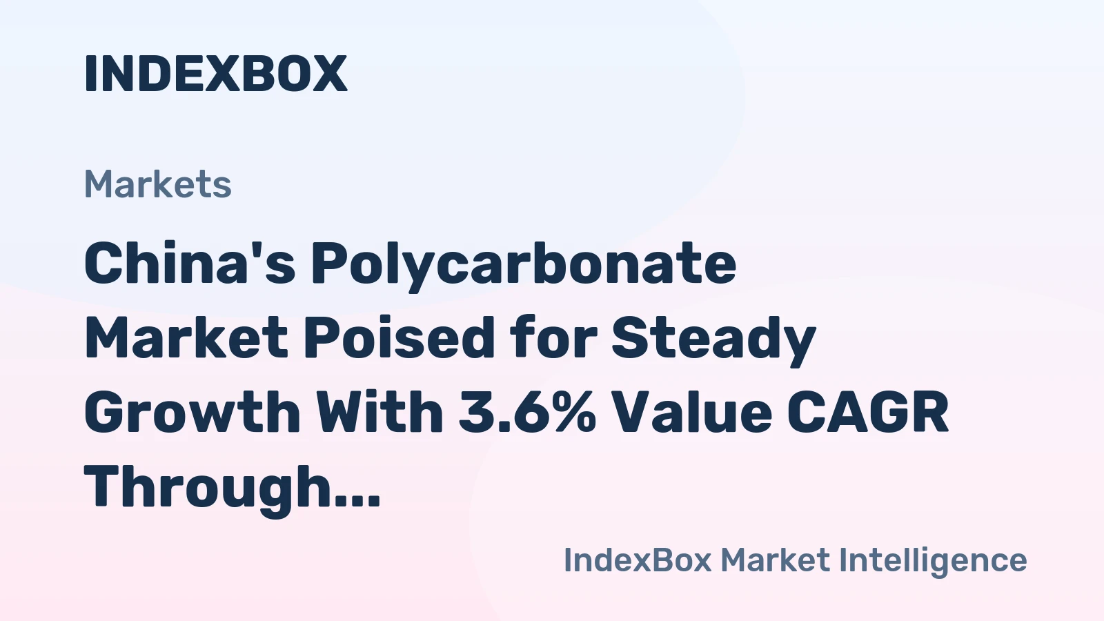 China's Polycarbonate Market Poised for Steady Growth With 3.6% Value CAGR Through 2035