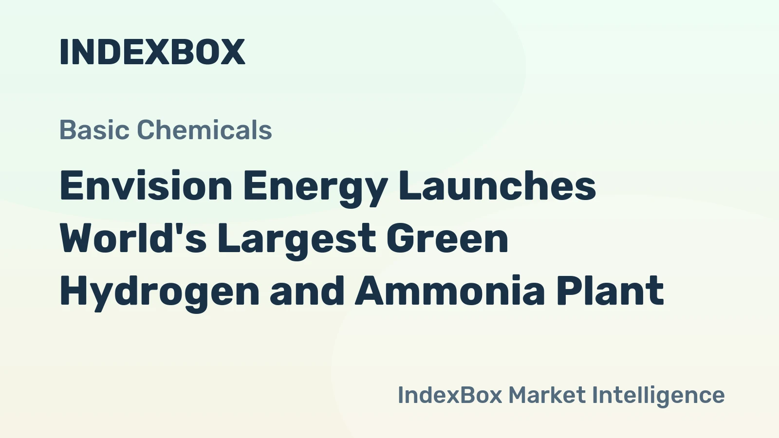 Envision Energy Launches World's Largest Green Hydrogen and Ammonia Plant