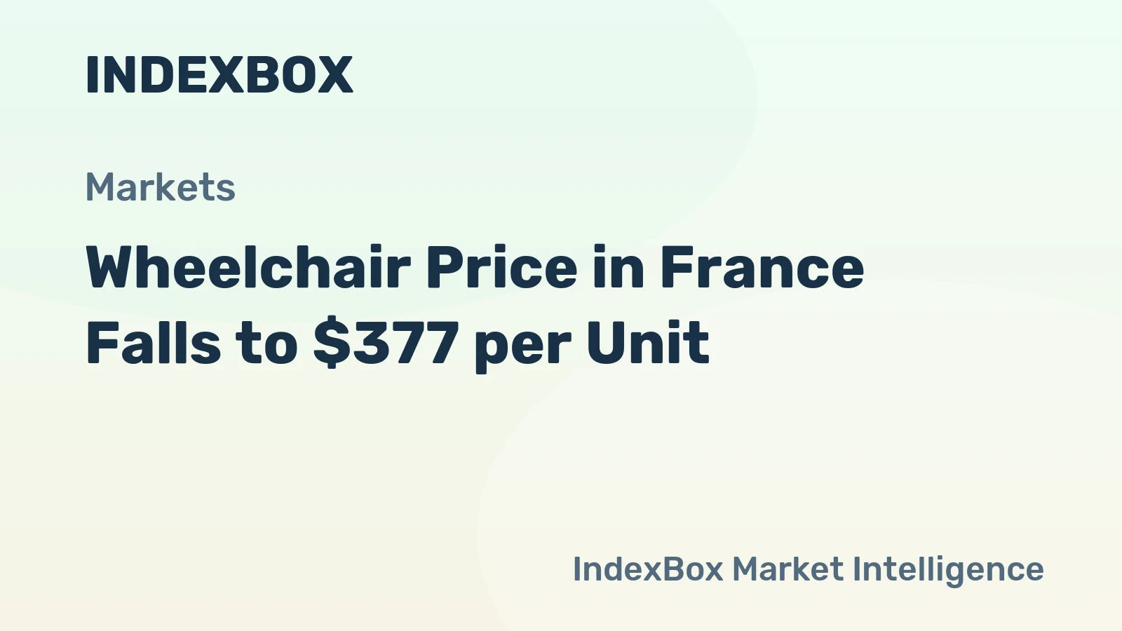 Wheelchair Price in France Falls to $377 per Unit