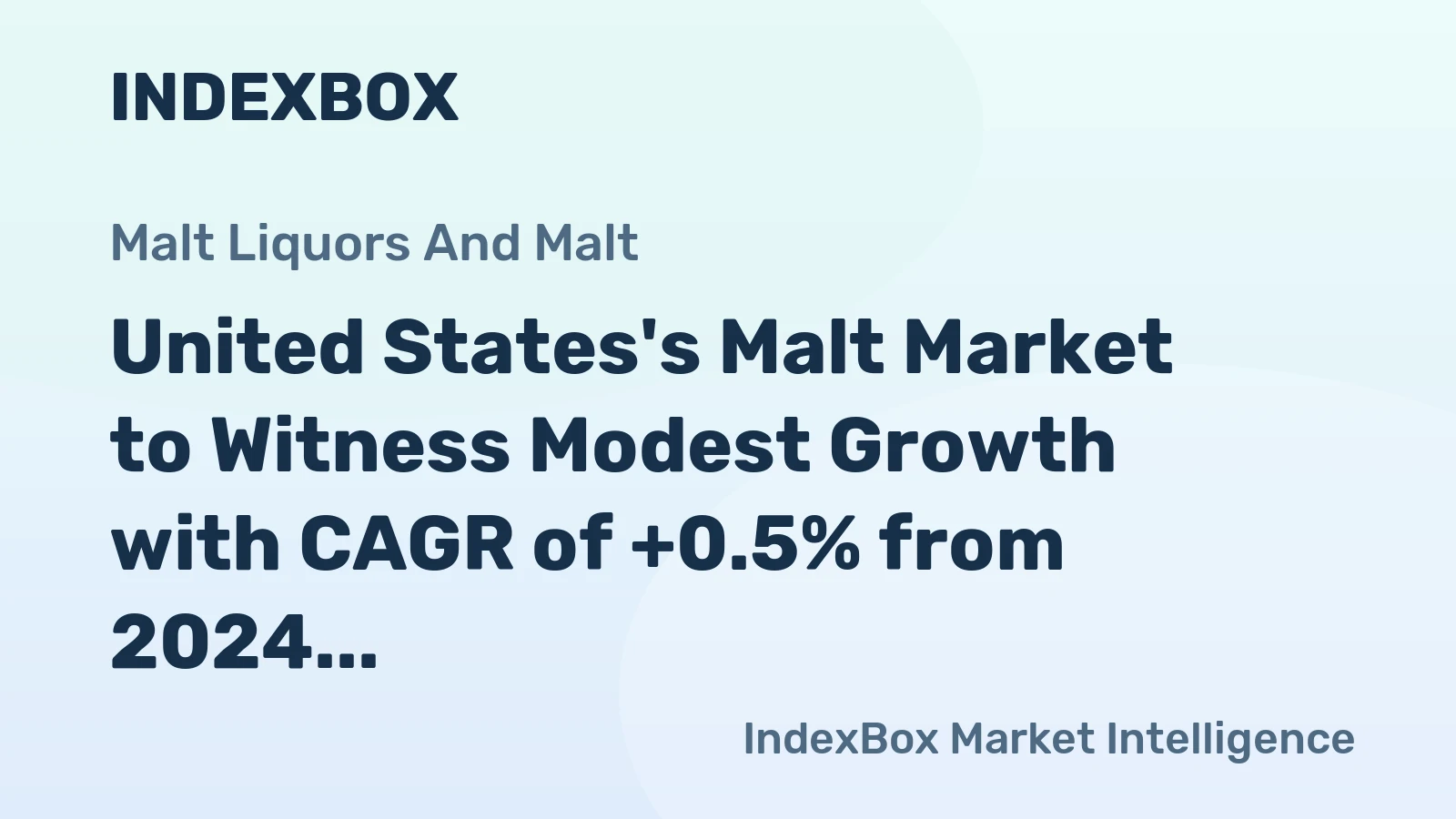United States's Malt Market to Witness Modest Growth with CAGR of +0.5% from 2024 to 2035