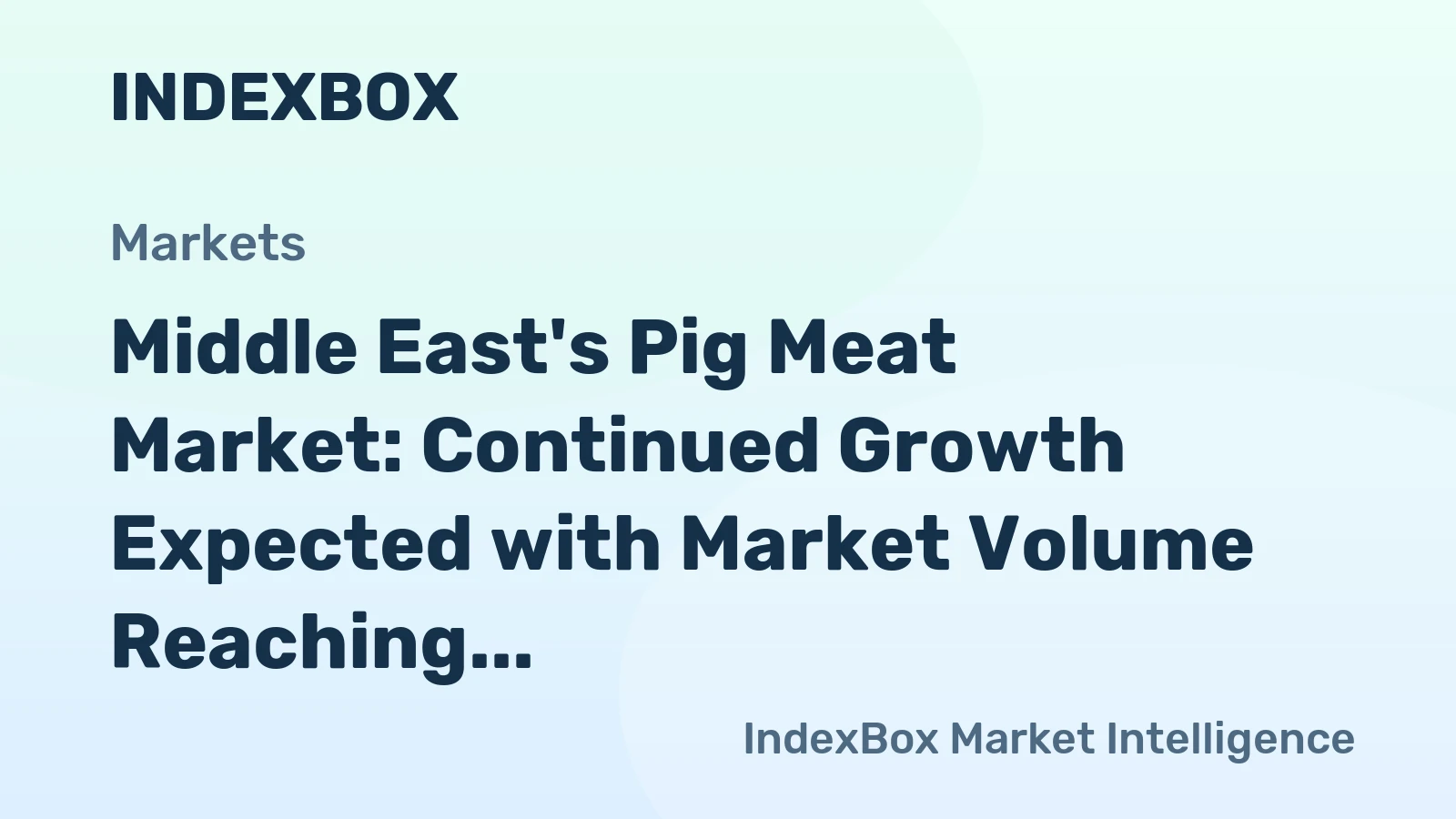Middle East's Pig Meat Market: Continued Growth Expected with Market Volume Reaching 2.3M Tons by 2035