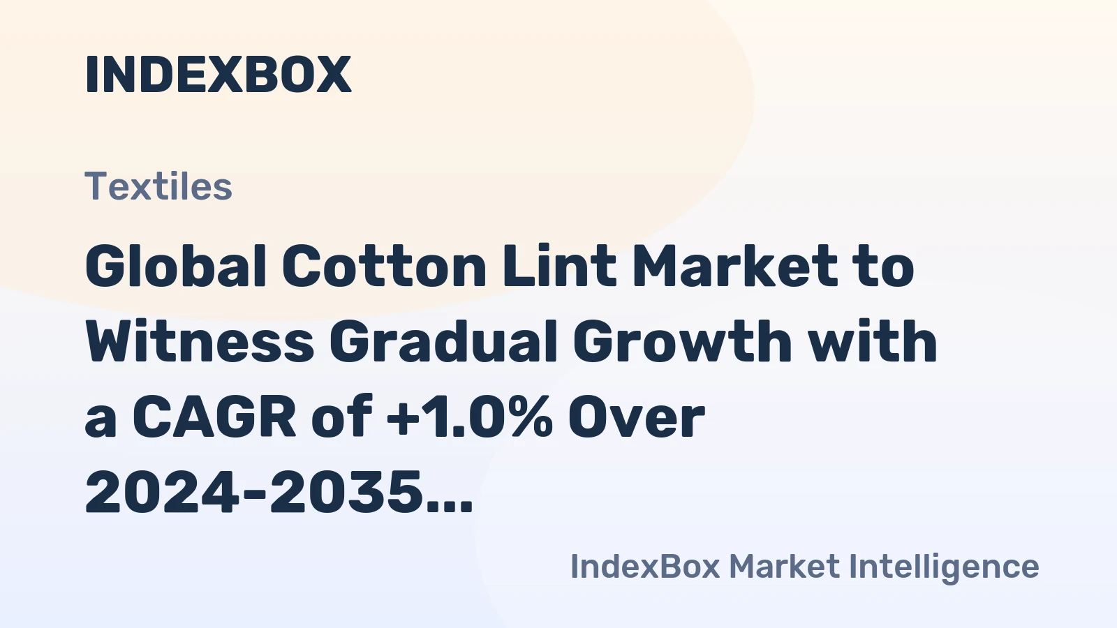 Global Cotton Lint Market to Witness Gradual Growth with a CAGR of +1.0% Over 2024-2035