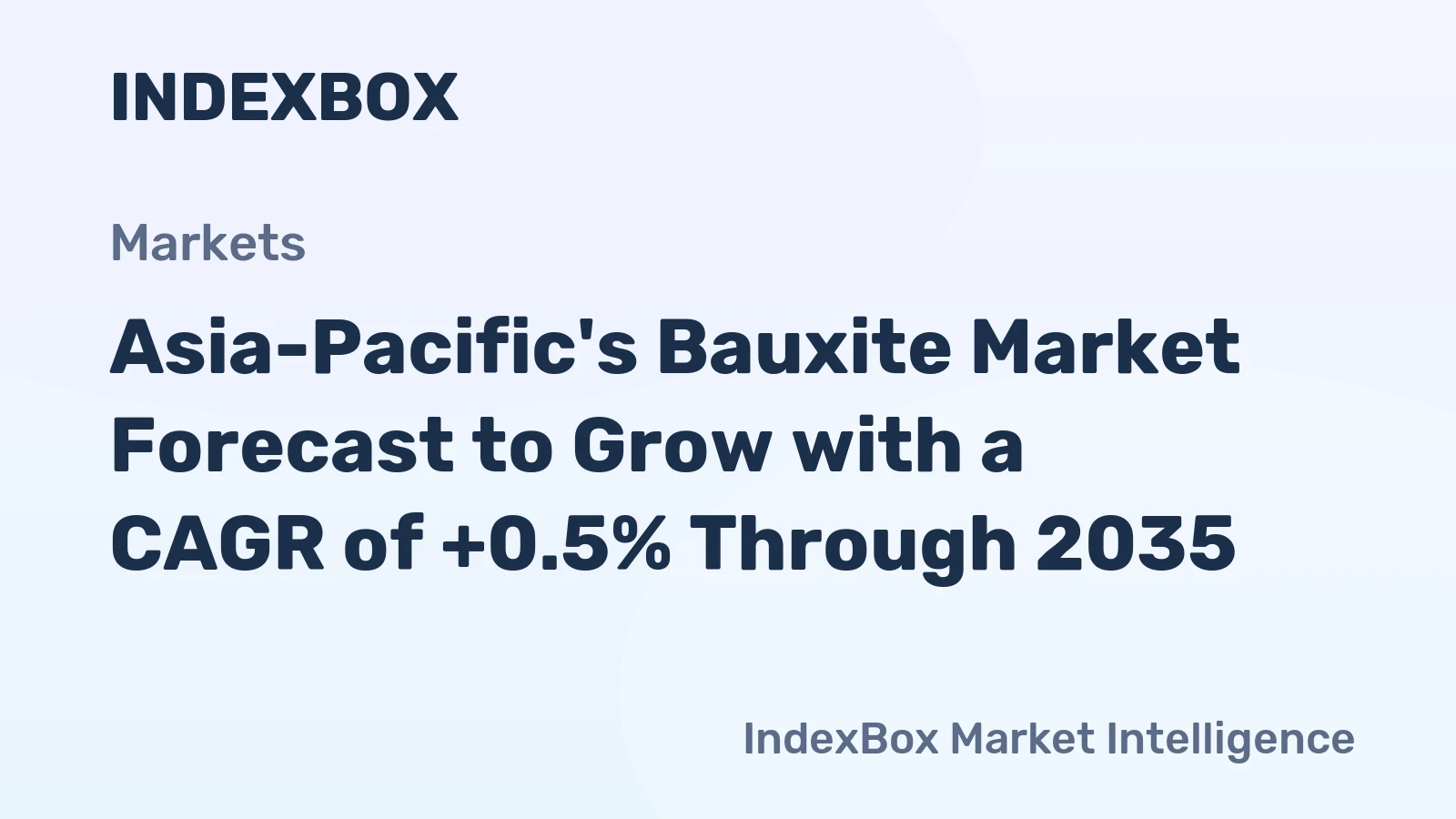 Asia-Pacific's Bauxite Market Forecast to Grow with a CAGR of +0.5% Through 2035