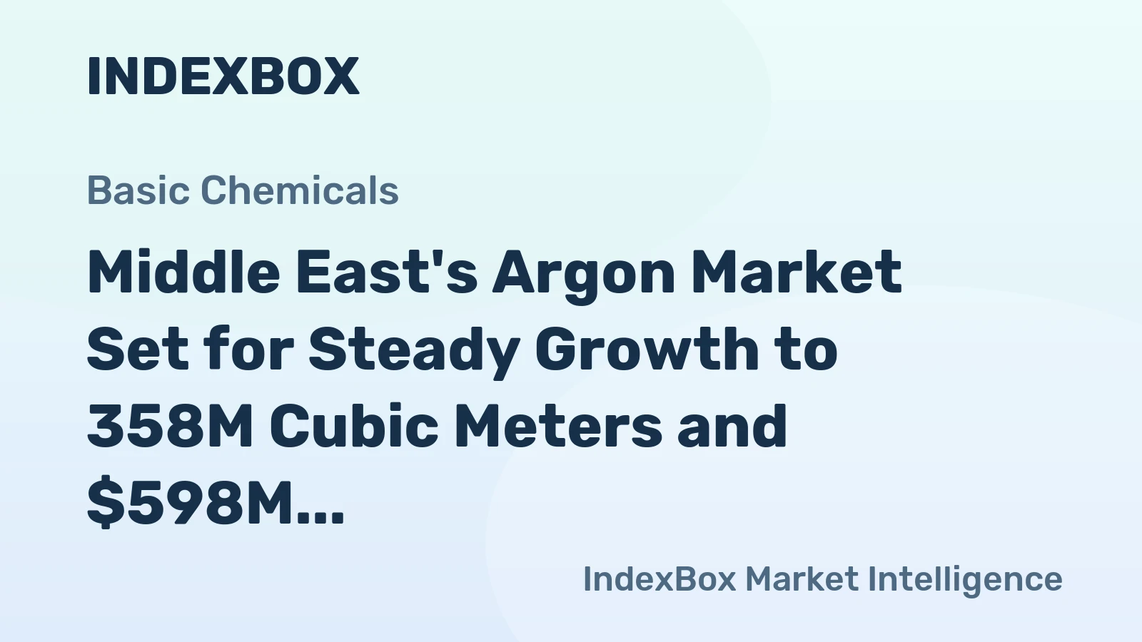 Middle East's Argon Market Set for Steady Growth to 358M Cubic Meters and $598M in Value