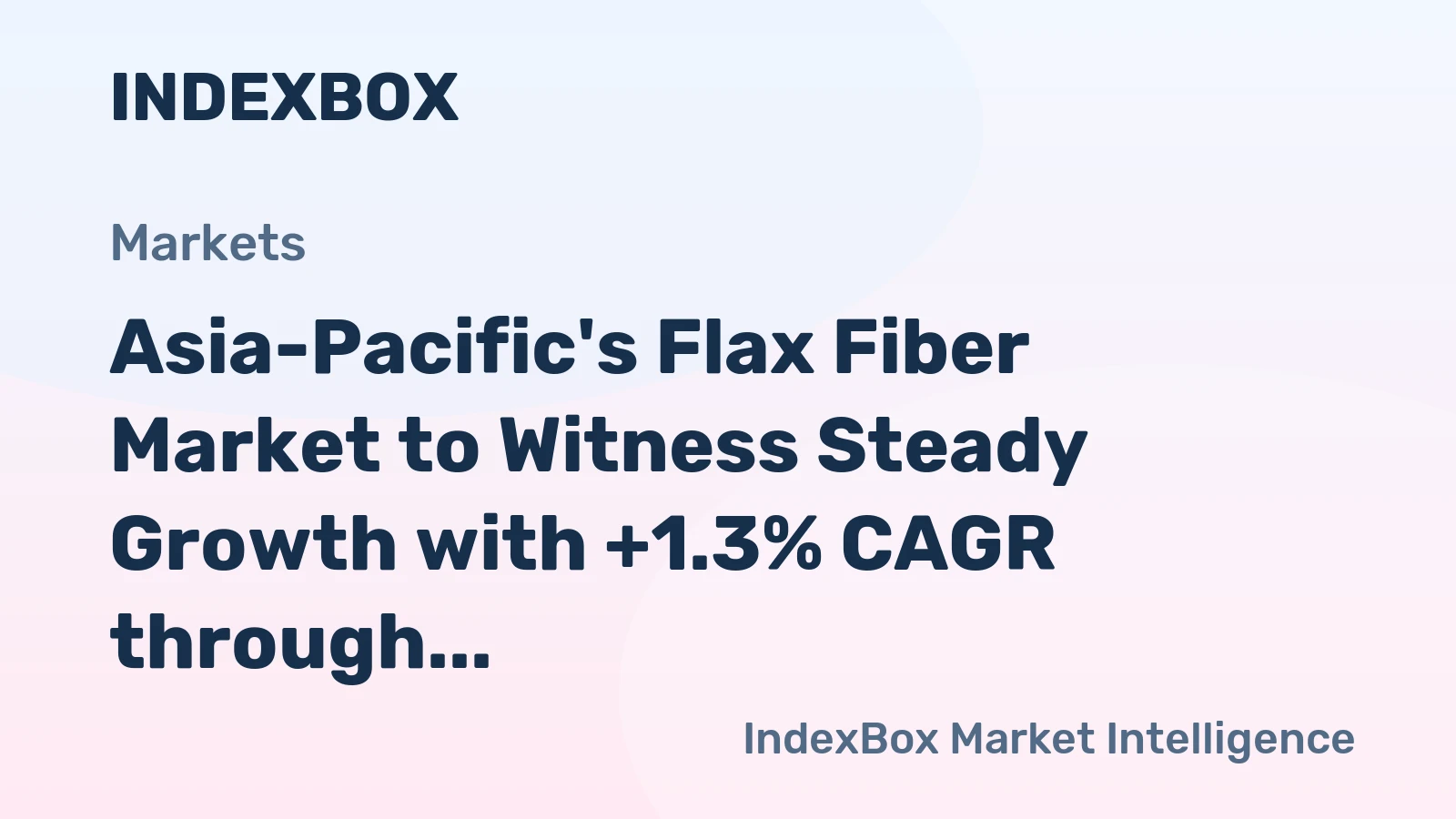 Asia-Pacific's Flax Fiber Market to Witness Steady Growth with +1.3% CAGR through 2035