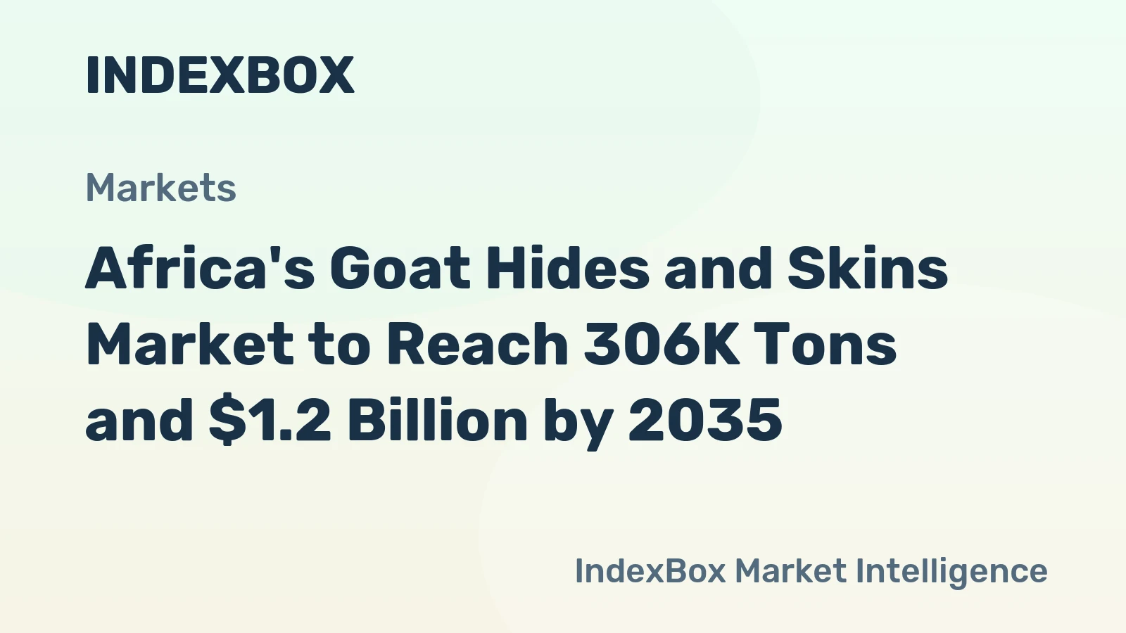 Africa's Goat Hides and Skins Market to Reach 306K Tons and $1.2 Billion by 2035