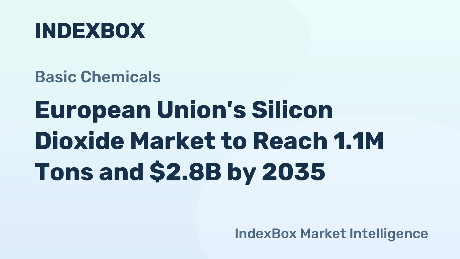 European Union's Silicon Dioxide Market to Reach 1.1M Tons and $2.8B by 2035