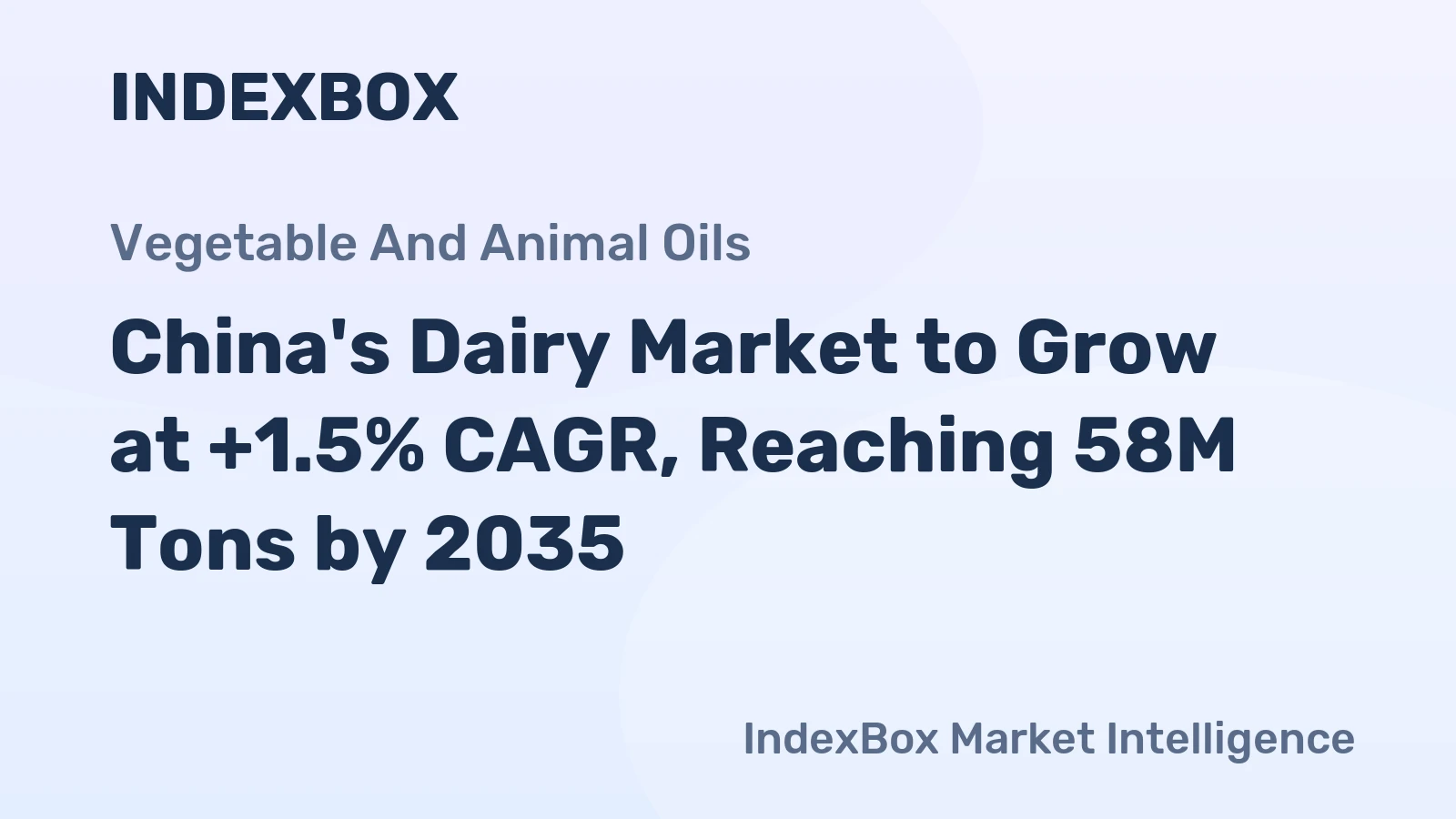 China's Dairy Market to Grow at +1.5% CAGR, Reaching 58M Tons by 2035