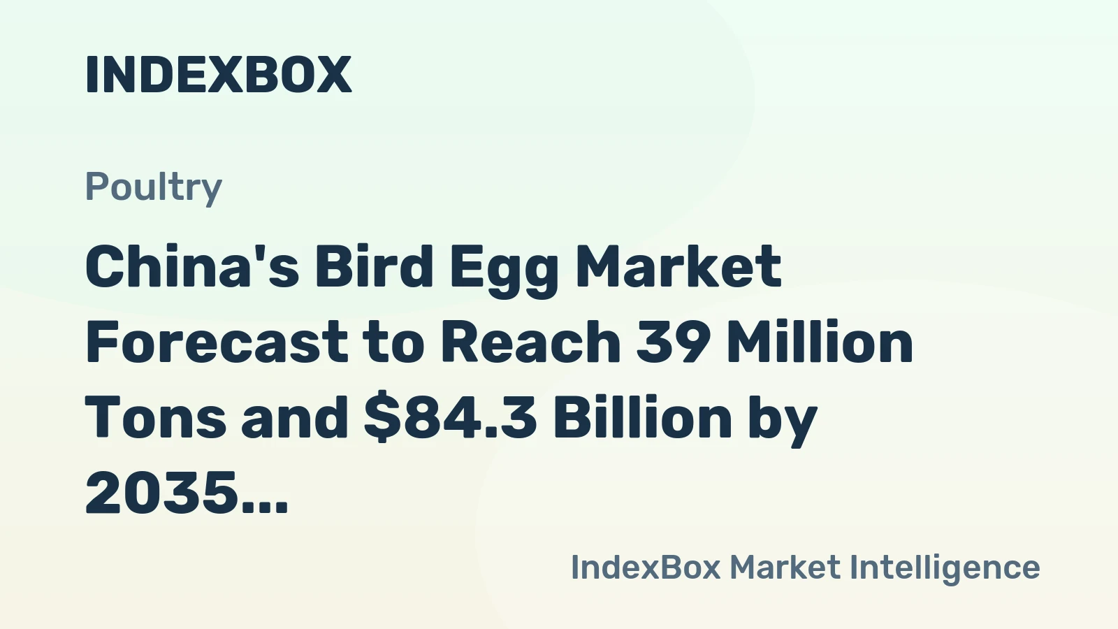 China's Bird Egg Market Forecast to Reach 39 Million Tons and $84.3 Billion by 2035