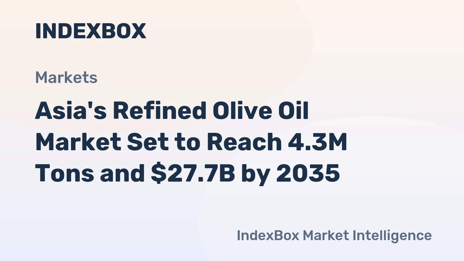 Asia's Refined Olive Oil Market Set to Reach 4.3M Tons and $27.7B by 2035