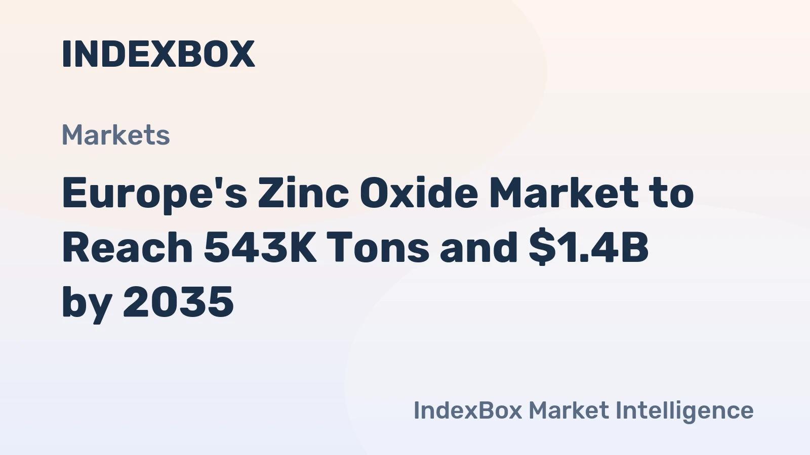 Europe's Zinc Oxide Market to Reach 543K Tons and $1.4B by 2035