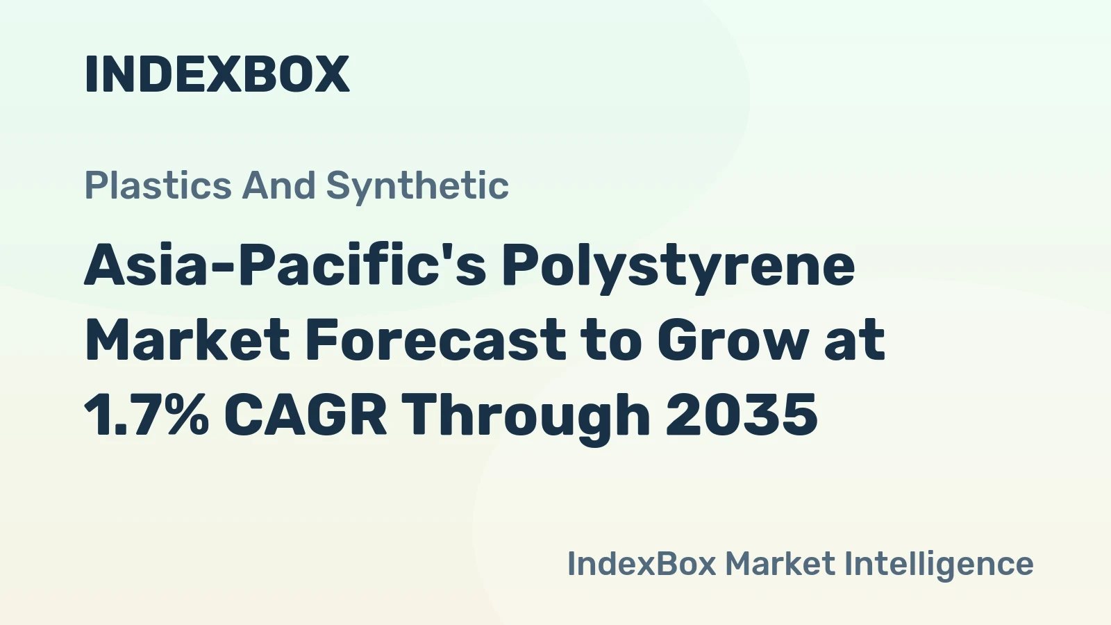 Asia-Pacific's Polystyrene Market Forecast to Grow at 1.7% CAGR Through 2035