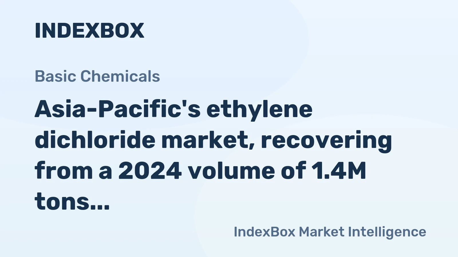 Asia-Pacific's ethylene dichloride market, recovering from a 2024 volume of 1.4M tons and value of $644M, is forecast to grow to 1.5M tons and $774M by 2035.