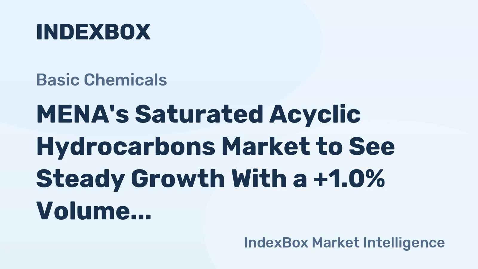 MENA's Saturated Acyclic Hydrocarbons Market to See Steady Growth With a +1.0% Volume CAGR