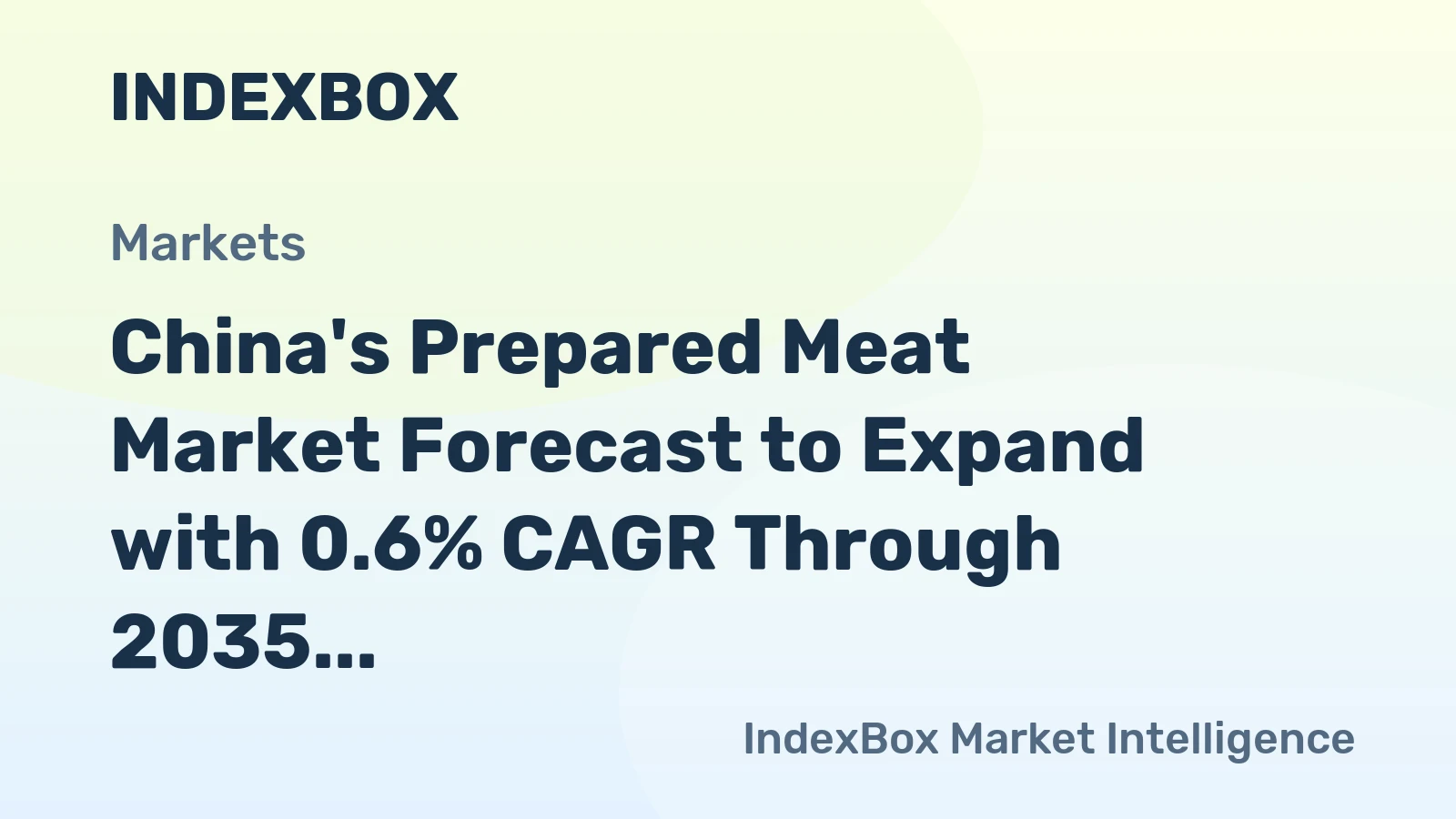 China's Prepared Meat Market Forecast to Expand with 0.6% CAGR Through 2035