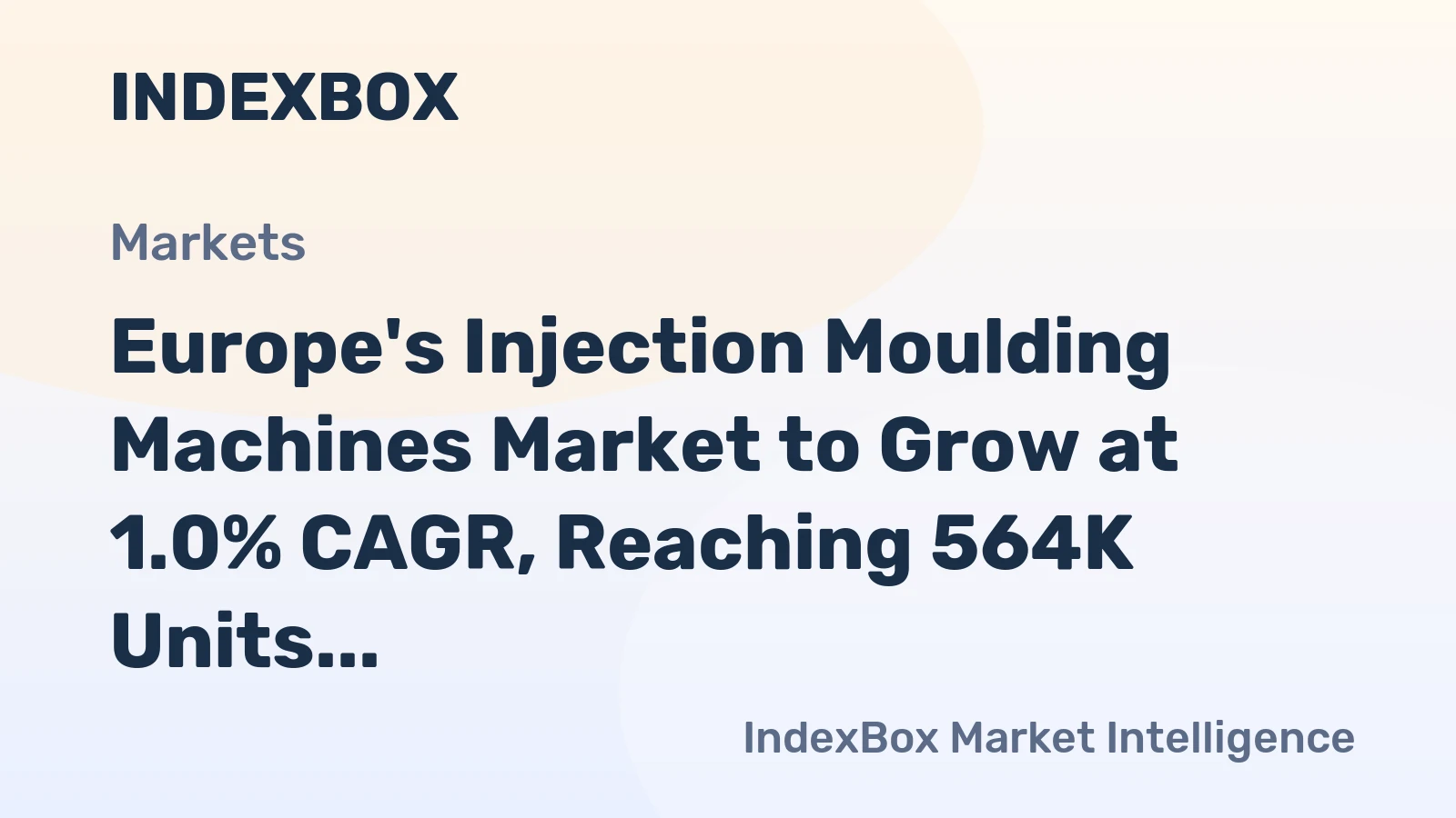 Europe's Injection Moulding Machines Market to Grow at 1.0% CAGR, Reaching 564K Units by 2035