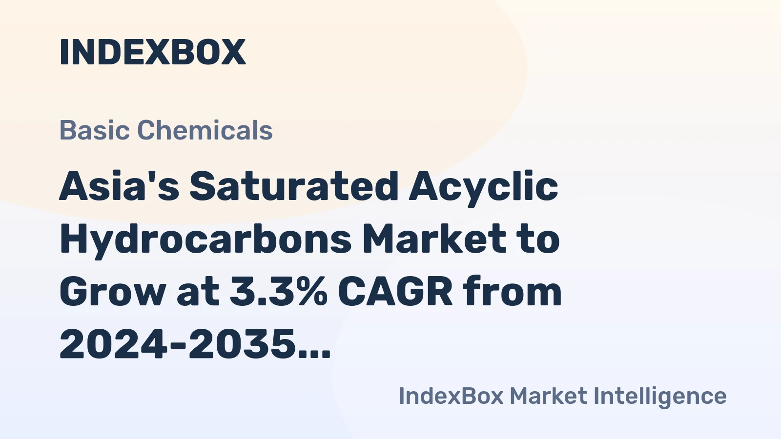 Asia's Saturated Acyclic Hydrocarbons Market to Grow at 3.3% CAGR from 2024-2035