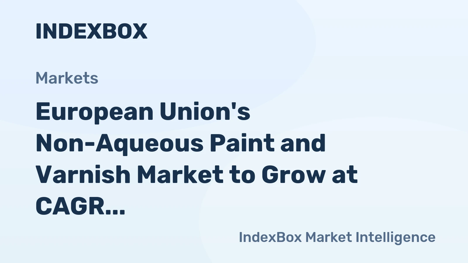 European Union's Non-Aqueous Paint and Varnish Market to Grow at CAGR of +0.9% from 2024 to 2035
