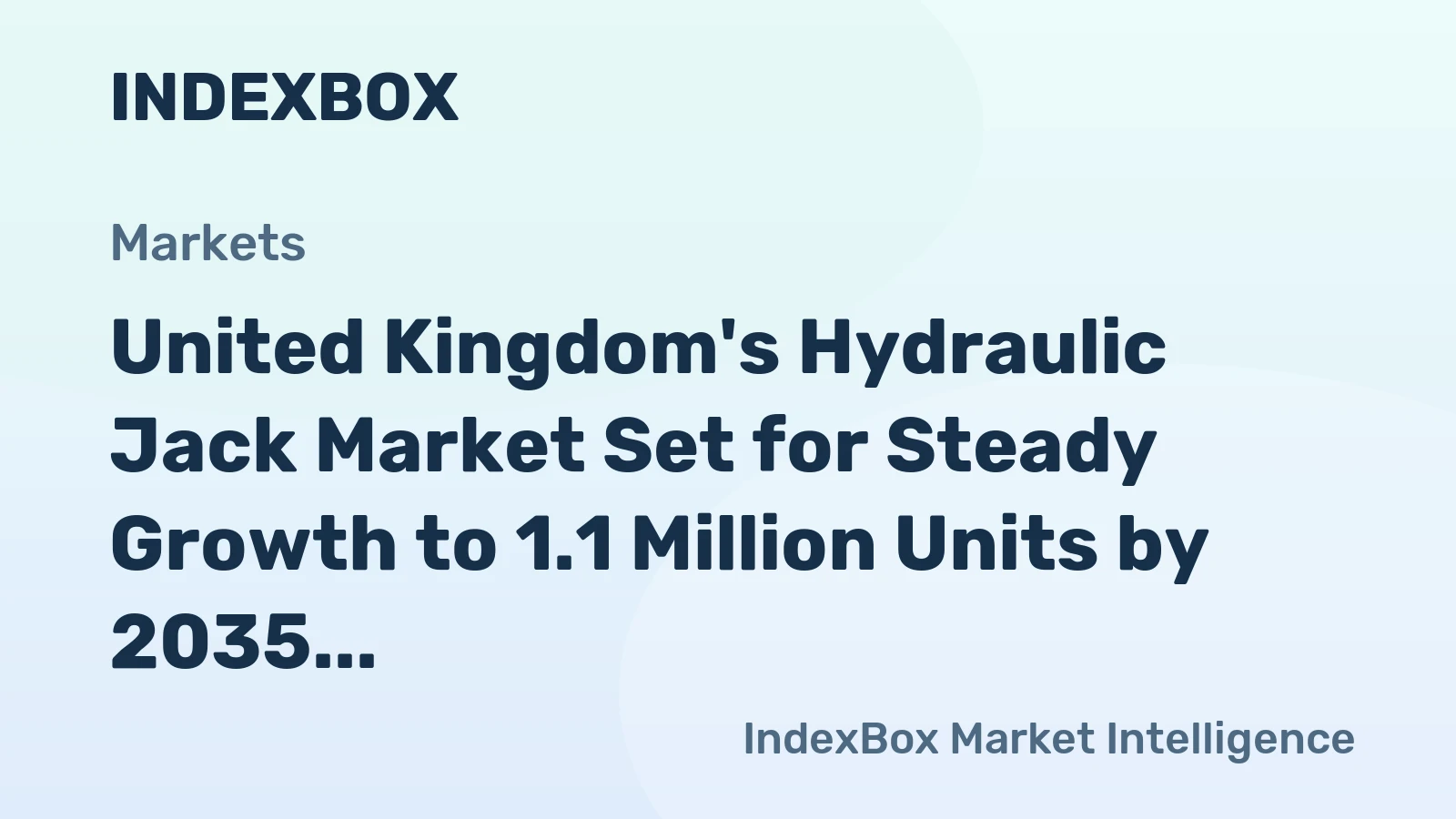 United Kingdom's Hydraulic Jack Market Set for Steady Growth to 1.1 Million Units by 2035
