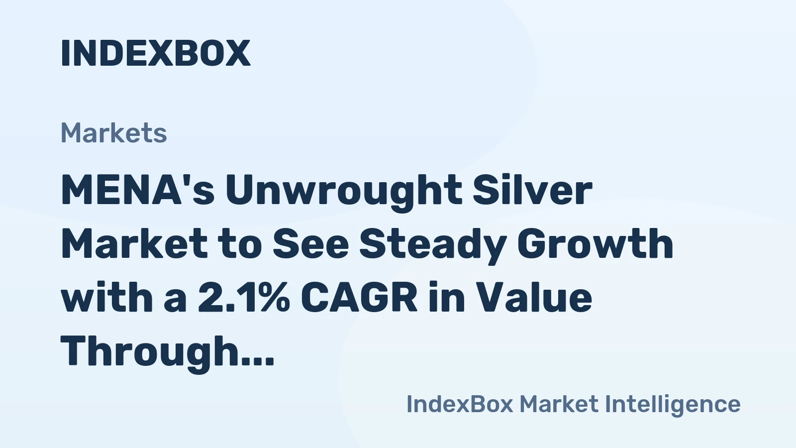 MENA's Unwrought Silver Market to See Steady Growth with a 2.1% CAGR in Value Through 2035