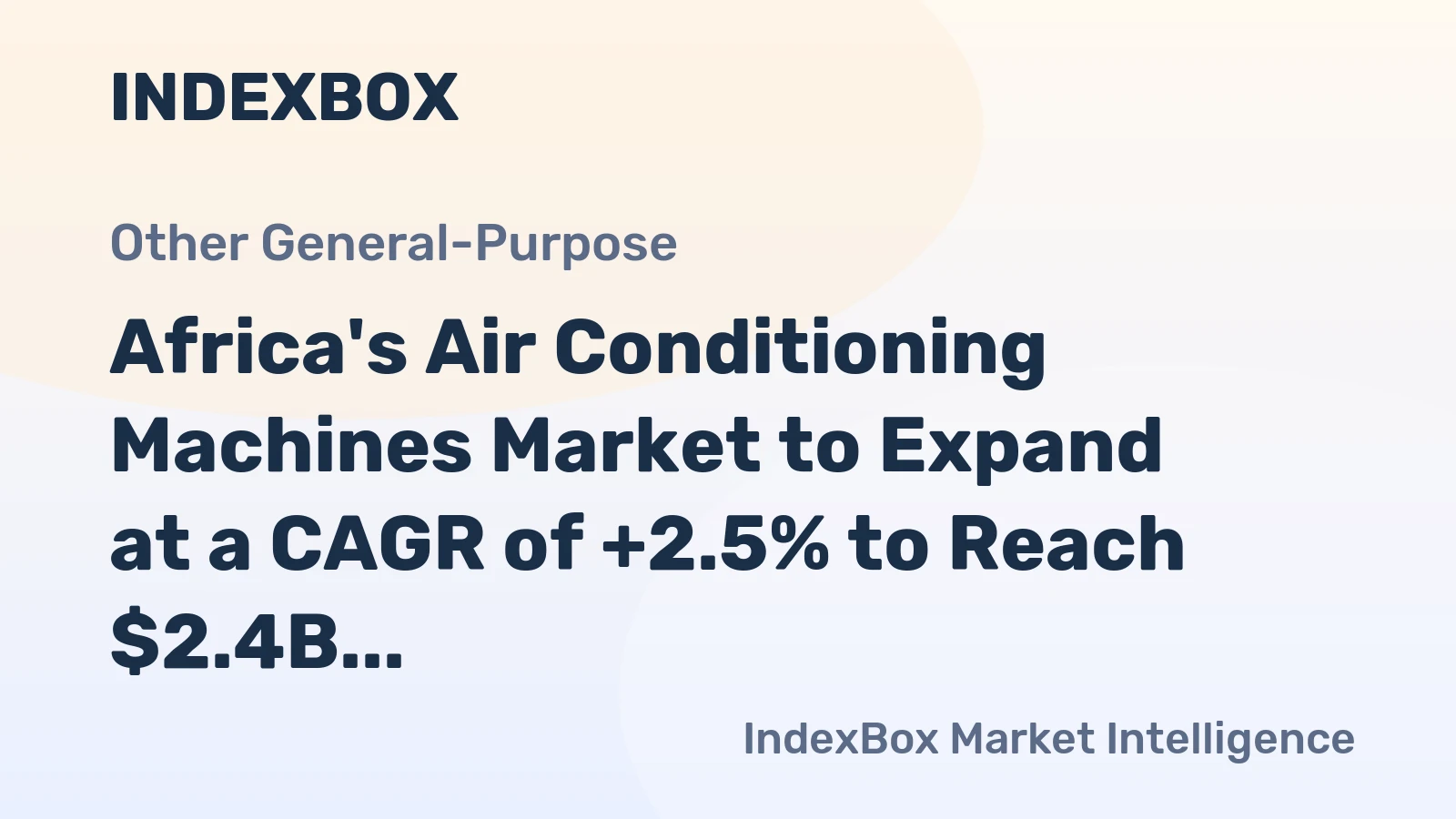 Africa's Air Conditioning Machines Market to Expand at a CAGR of +2.5% to Reach $2.4B by 2035