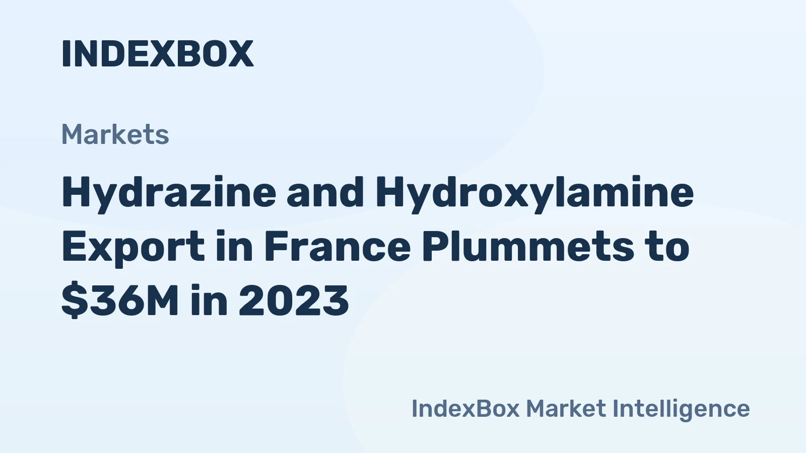 Hydrazine and Hydroxylamine Export in France Plummets to $36M in 2023