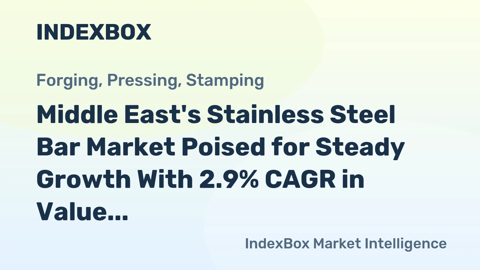 Middle East's Stainless Steel Bar Market Poised for Steady Growth With 2.9% CAGR in Value