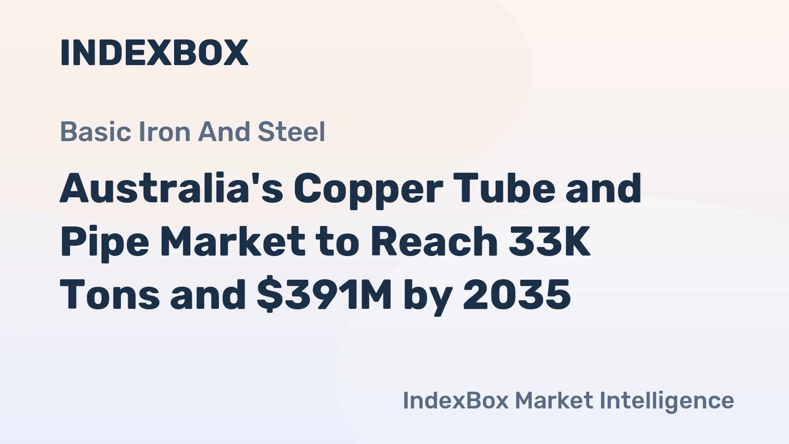Australia's Copper Tube and Pipe Market to Reach 33K Tons and $391M by 2035