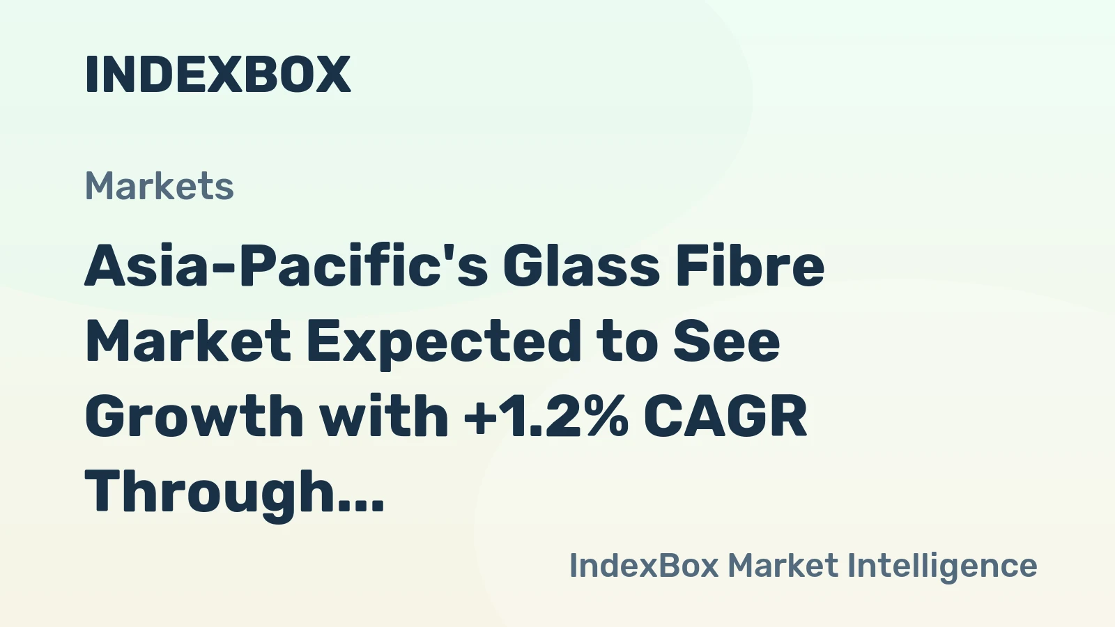 Asia-Pacific's Glass Fibre Market Expected to See Growth with +1.2% CAGR Through 2035