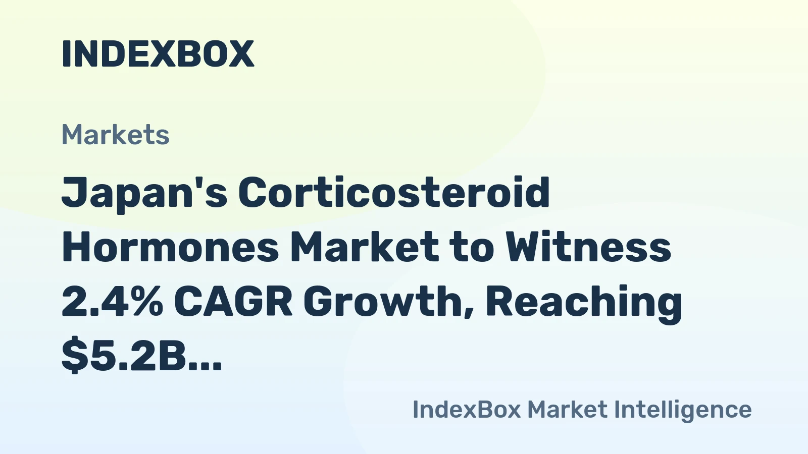 Japan's Corticosteroid Hormones Market to Witness 2.4% CAGR Growth, Reaching $5.2B by 2035