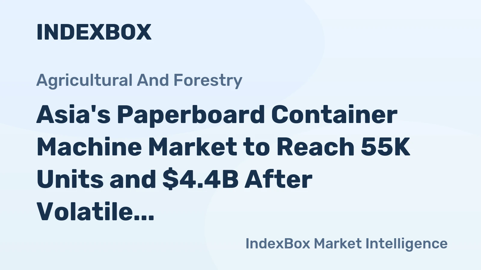 Asia's Paperboard Container Machine Market to Reach 55K Units and $4.4B After Volatile Year