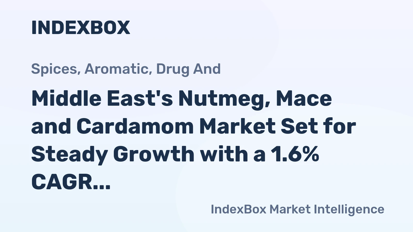 Middle East's Nutmeg, Mace and Cardamom Market Set for Steady Growth with a 1.6% CAGR in Value