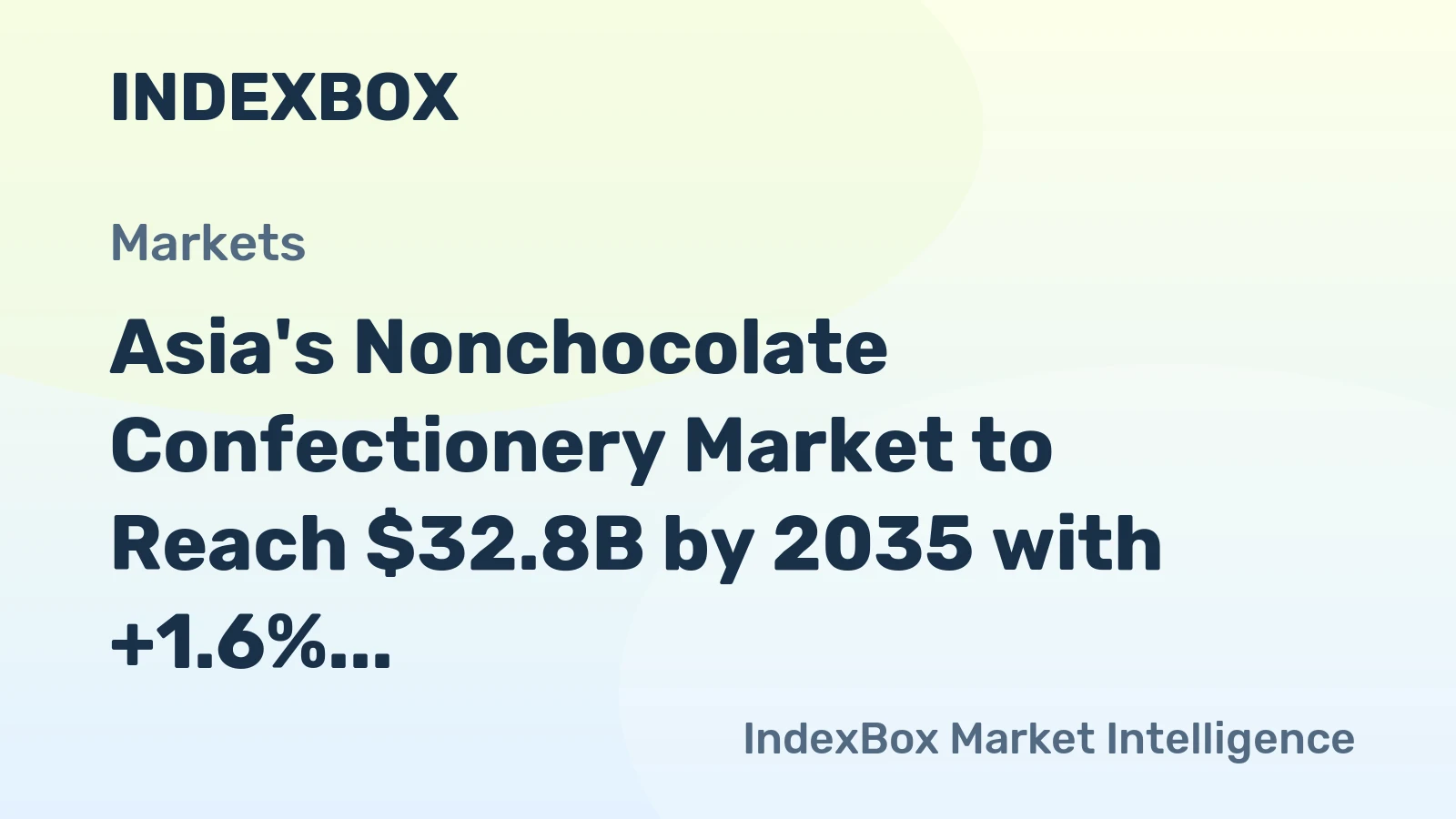 Asia's Nonchocolate Confectionery Market to Reach $32.8B by 2035 with +1.6% CAGR