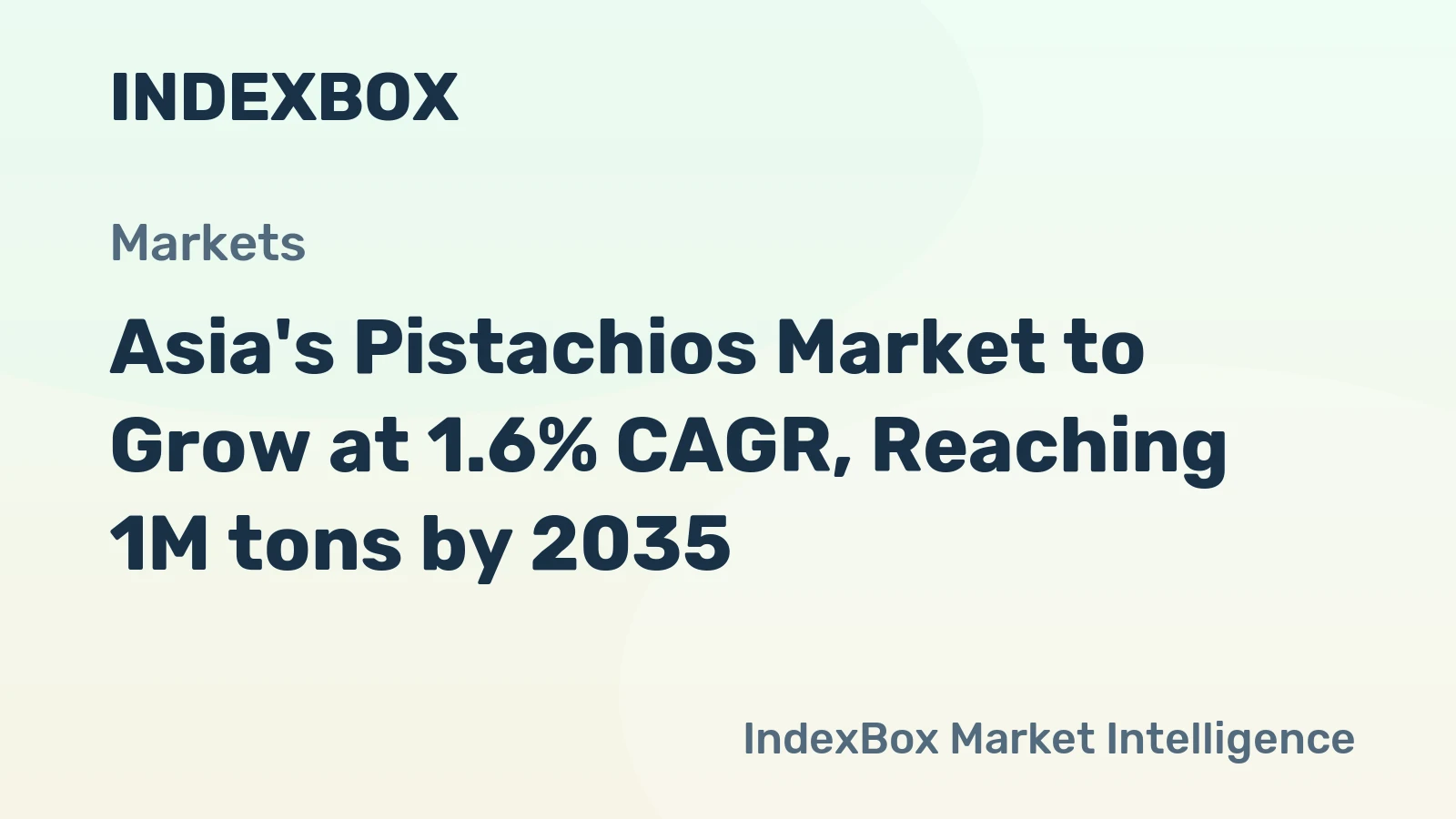 Asia's Pistachios Market to Grow at 1.6% CAGR, Reaching 1M tons by 2035