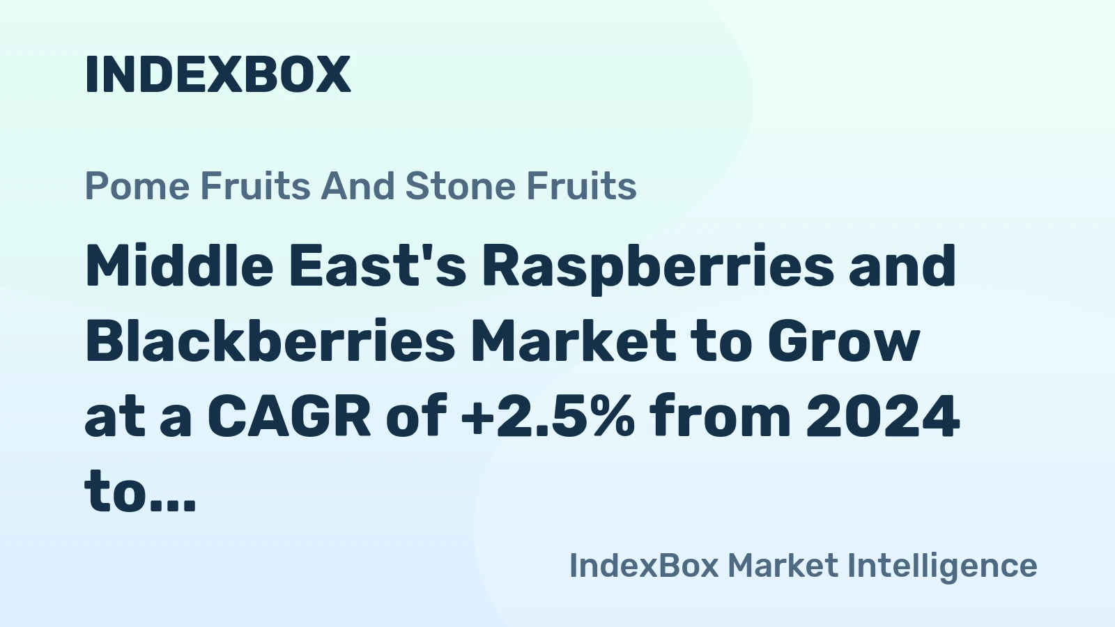 Middle East's Raspberries and Blackberries Market to Grow at a CAGR of +2.5% from 2024 to 2035
